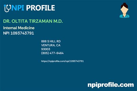 Dr Oltita Tirzaman Md Npi 1093743791 Internal Medicine In