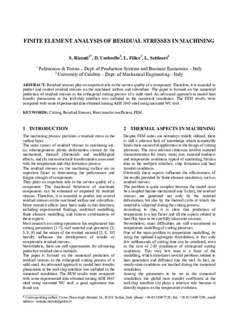 Pdf Finite Element Analysis Of The Residual Stresses In T Joint Fillet Welds Made Of Similar