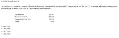 Solved 8 Ocf Calculation Problem 059 Fool Proof Software