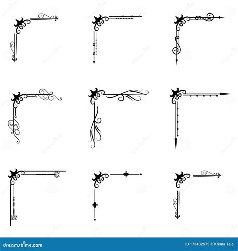 Text Separator Decoratice Divider Book Typography Ornament Design Elements Stock Vector