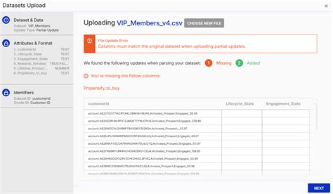 update a customer dataset monetate kb