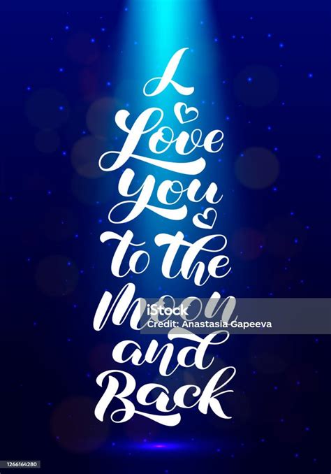 나는 달과 백 브러시 레터링에 당신을 사랑해요 카드 또는 포스터에 대한 벡터 스톡 일러스트레이션 2월에 대한 스톡 벡터 아트 및 기타 이미지 Istock
