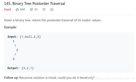 Leetcode 145 Binary Tree Postorder Traversal实现后序遍历三种非递归方式