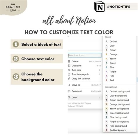 Customize Text Color In Notion In 2023 Notions Text Background Text Color
