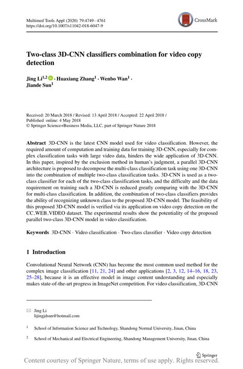 two class 3d cnn classifiers combination for video copy detection