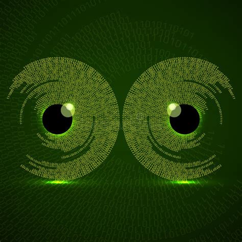 two digital eye with binary code technology oncept stock vector
