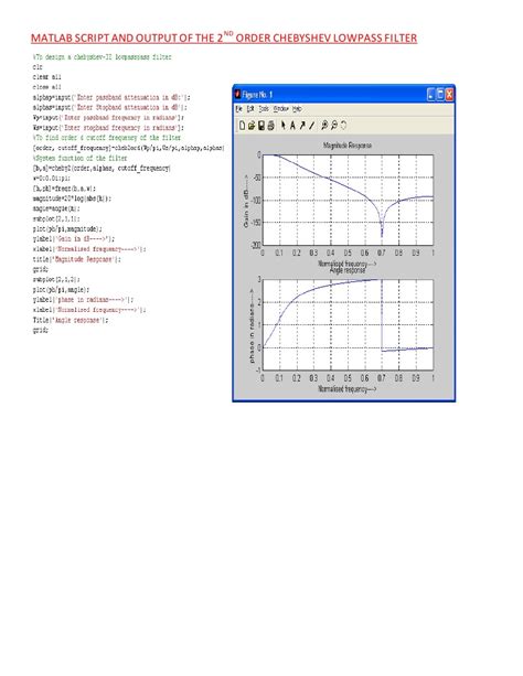 2nd Order Chebyshev Lowpass Filter Pdf