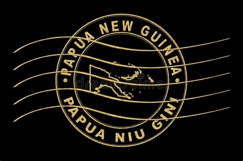Map Of Papua New Guinea Postal Passport Stamp Travel Stamp Stock