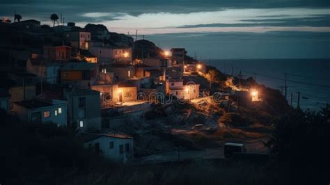 Town On The Hill By The Sea Stock Image Image Of Coastal Harbor
