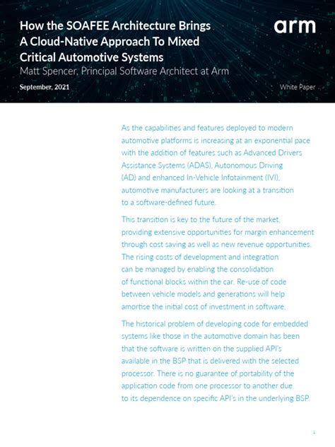 Arm Scalable Open Architecture For Embedded Edge Soafee Pdf Cloud Computing Software