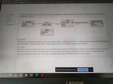 Solved Consider A Conceptuaf Schema Given Below The Schema