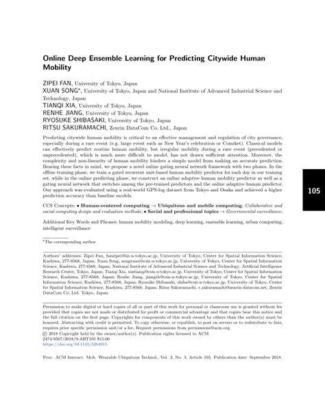 Pdf Online Deep Ensemble Learning For Predicting Citywide Human Mobility