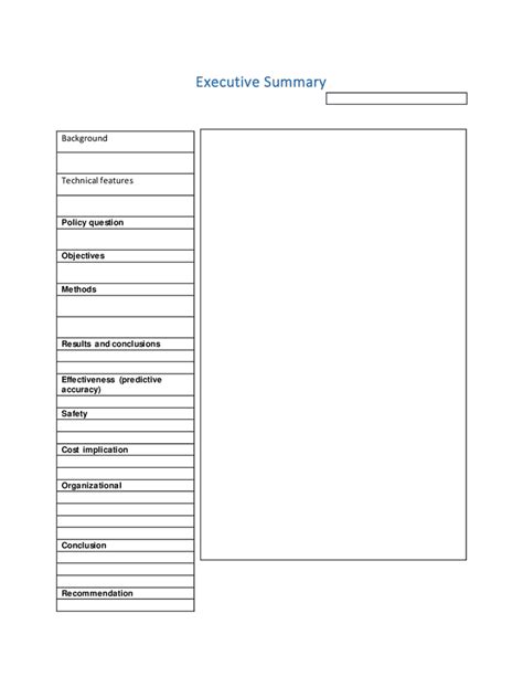 Executive Summary Template In Word And Pdf Formats