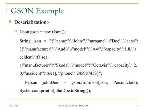 Json Vs Gson Vs Jackson