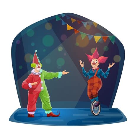 Premium Vector Circus Clown Characters Big Top Funny Funsters