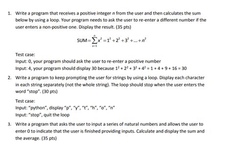 Solved 1 Write A Program That Receives A Positive Integer N