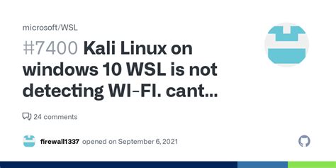 Kali Linux On Windows 10 Wsl Is Not Detecting Wi Fi Cant Able Practice Wifi Hacking · Issue