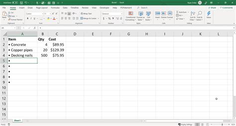 How To Add Bullet Points In Excel
