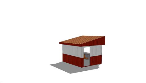 中式红色小木屋售卖亭su模型其他店面土木在线