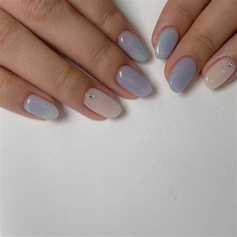 프롬비니 하늘색 소라색 조합 마블네일 ♥︎ ️ Mayour Korea 베리♥︎ 동성로네일
