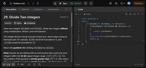 Saurabh Malik On Linkedin 100daysofcode Leetcode Codingchallenge Problemsolving Divideintegers