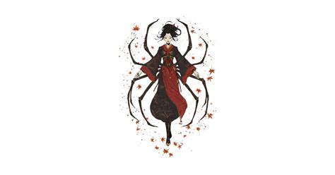 Jorogumo Yokai Elegant Spider Woman In Kimono Jorogumo Yokai T