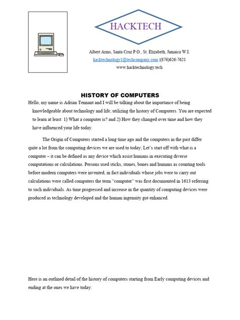 The History Of Computers Pdf Integrated Circuit Microprocessor