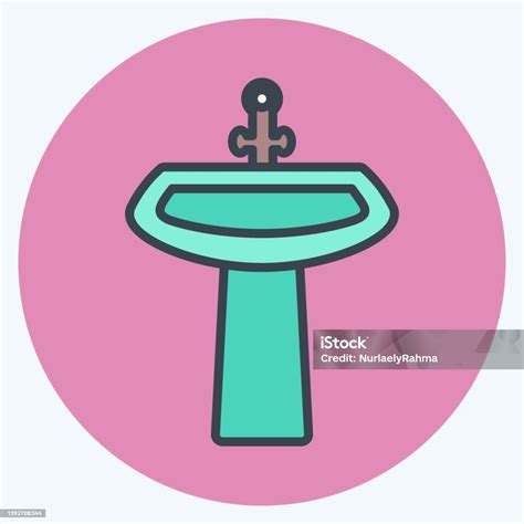 아이콘 싱크 홈 기호에 적합합니다 컬러 메이트 스타일 편집 가능한 간단한 디자인 디자인 템플릿 벡터 간단한 기호 그림 가구에 대한 스톡 벡터 아트 및 기타 이미지 Istock