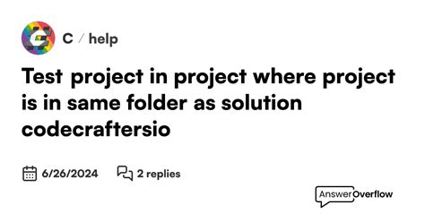 Test Project In Project Where Project Is In Same Folder As Solution
