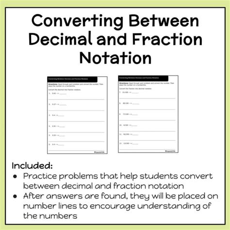 Converting Between Decimal And Fraction Notation Notes By Impact In Fifth