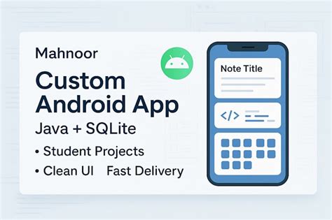 Do A Custom Android App Using Java And Sqlite By Webandapppro Fiverr
