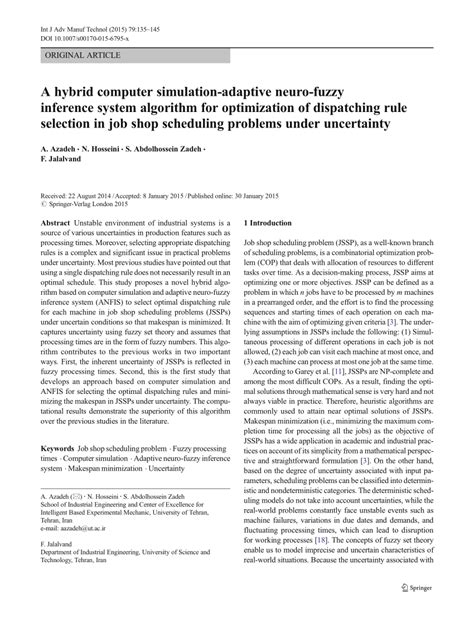 Pdf A Hybrid Computer Simulation Adaptive Neuro Fuzzy Inference