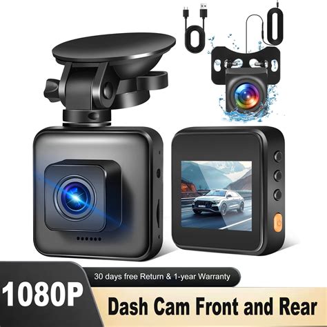 Yetoking Dual Dash Cam For Cars 1080p Front And Rear Black