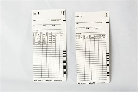 Amano Mjr Plus Time Cards 1 800 Timeclocks