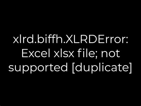 Xlrderror Excel Xlsx File