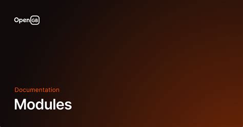 Modules Open Game Backend