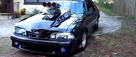 Pro Street Fox Body With A Giant 6 71 Blower Burns Rubber The Mustang Source