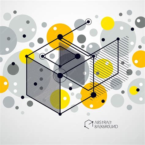 Premium Vector Vector Of Abstract Geometric 3d Cube Pattern And Yellow Background Layout Of