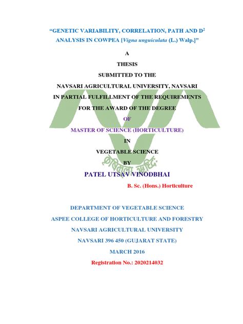 Genetic Variability Correlation Path And D2 Analysis In Cowpea Pdf Heritability Genotype