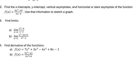 Solved Find The X Intercepts Y Intercept Vertical Chegg