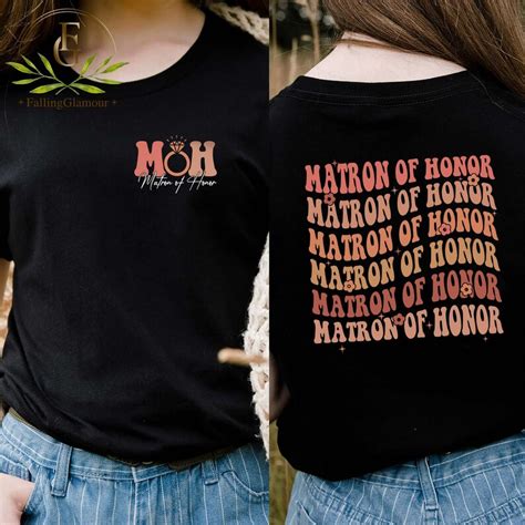 Matron Of Honor Shirt MOH Maid Of Honor Shirt Bridesmaid Etsy