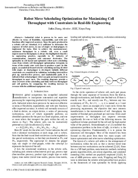 Pdf Robot Move Scheduling Optimization For Maximizing Cell Throughput With Constraints In Real