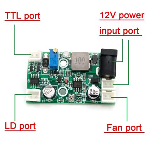 12V 2W TTL 405nm 445nm 450nm Laser Diode LD Driver Board Step Down Constant Current Drive