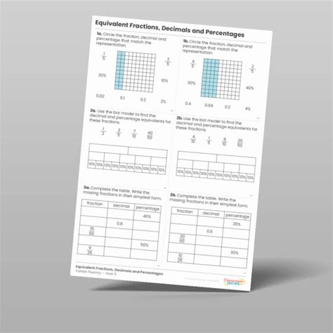 Year 5 Equivalent Fractions Decimals And Percentages Varied Fluency 2 Resource Classroom Secrets