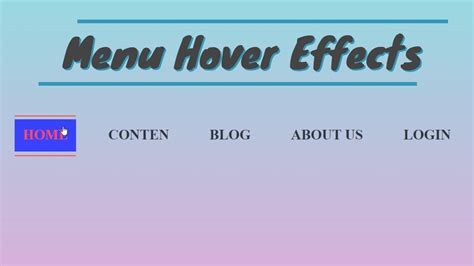 Css Menu Hover Effects Youtube