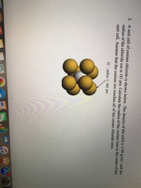 Solved 2 A Unit Cell Of Cesium Chloride Is Shown Below The