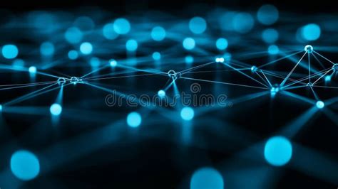 A Conceptual Network Visualization Featuring Interconnected Nodes And Lines In A Blue Gradient