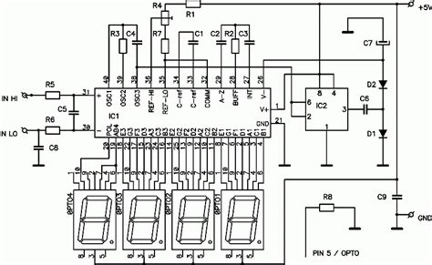 7 Segment Digital Dc Voltmeter Circuit Electronic Schematic Diagram
