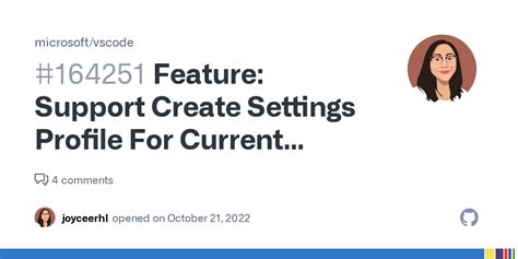 Feature Support Create Settings Profile For Current Workspace · Issue