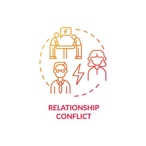 Relationship Conflict Red Gradient Concept Icon Employee Rivalry On Workplace Coworkers